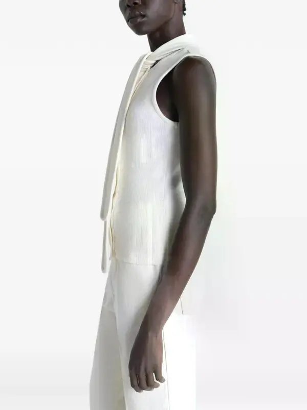 LEMAIRE Sleeveless Top With Tie Detail - Neutrals