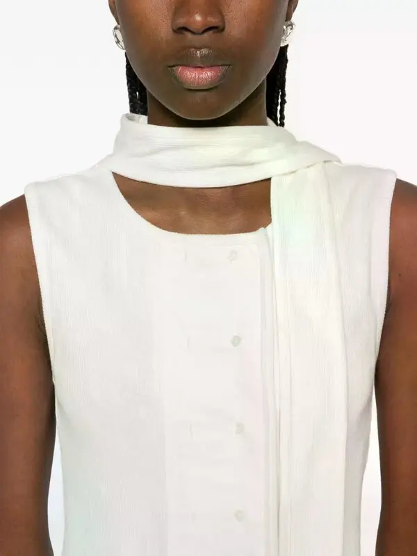 LEMAIRE Sleeveless Top With Tie Detail - Neutrals