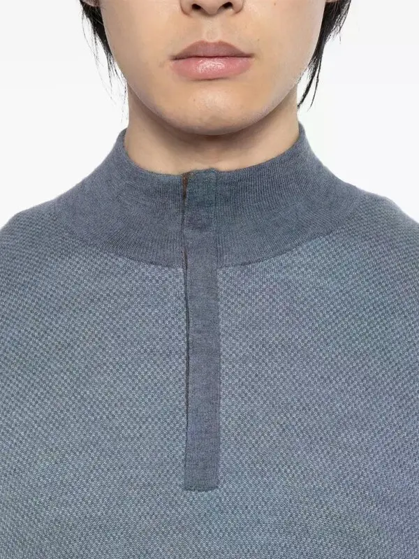 N.peal Zipped Mock Neck Sweater