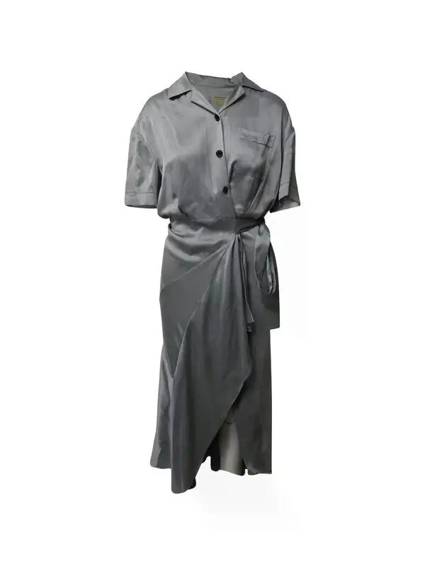 Burberry Wrap Asymmetrical Dress - Blue