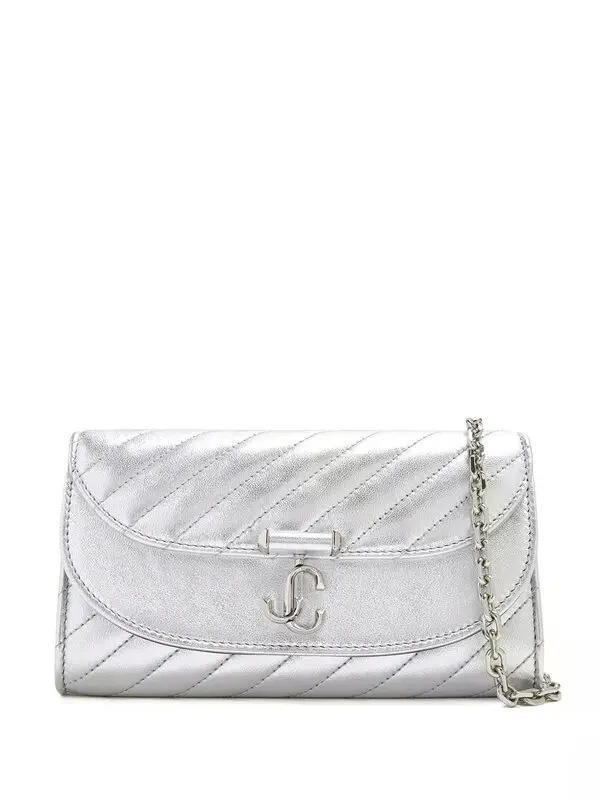 JIMMY CHOO Curve Quilted Clutch - Silver