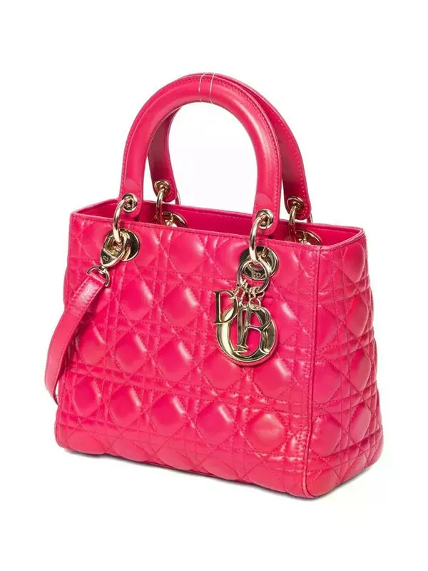 Dior Medium Lady Tote Bag - Pink