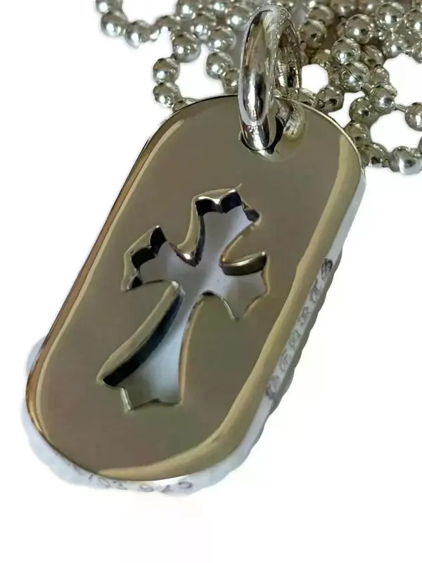 Chrome Hearts Small Cross Dog Tag Ball-chain Necklace - Silver
