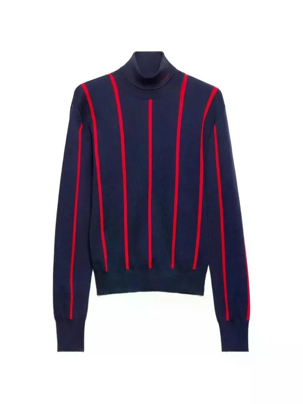 Prada Intarsia Striped Turtleneck Sweater