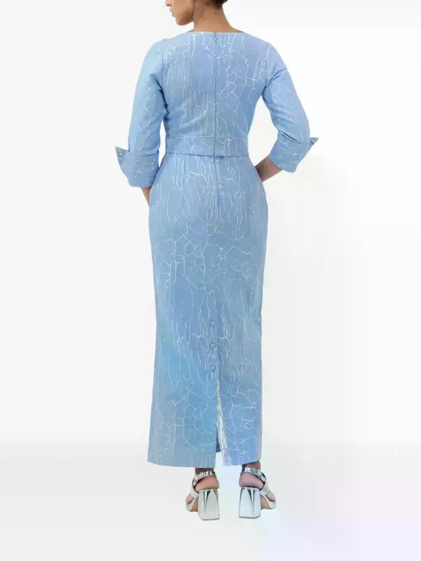 BARUNI Embellished Belted Midi Dress