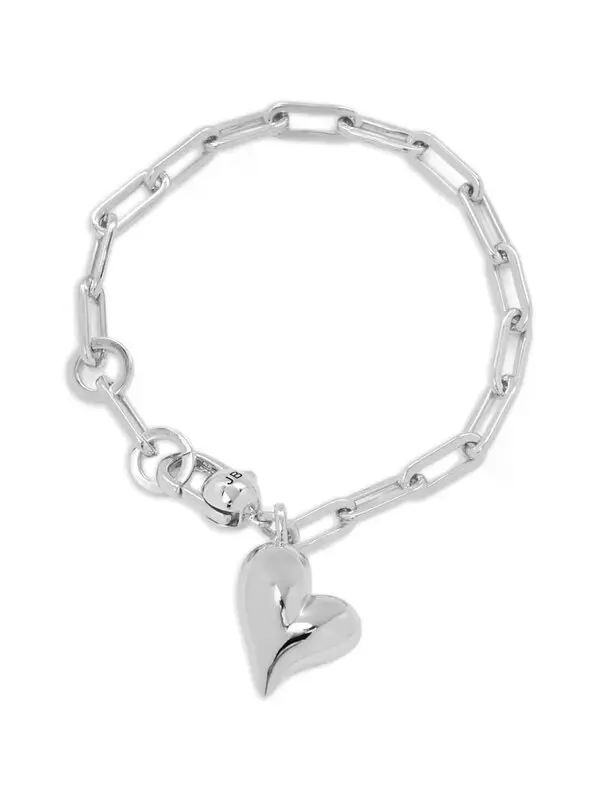 Jenny Bird Heart Pendant Chain Bracelet - Silver