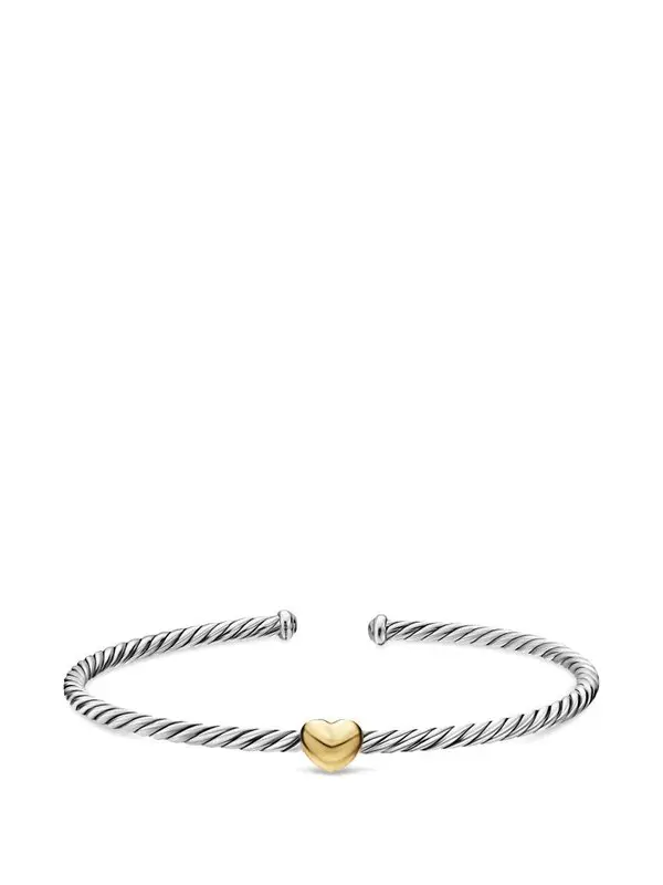 David Yurman Sterling Heart Motif Cuff Bracelet