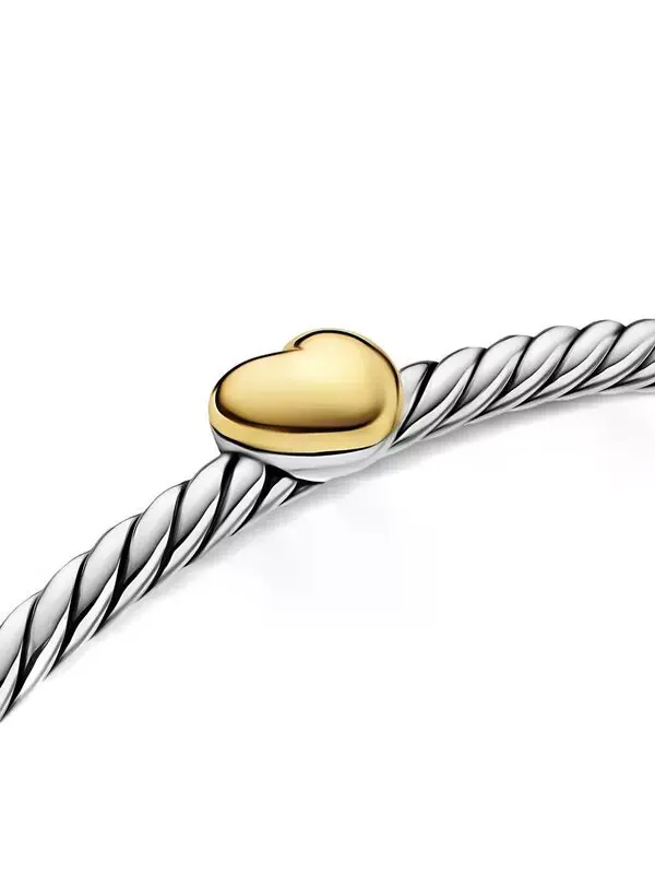 David Yurman Sterling Heart Motif Cuff Bracelet
