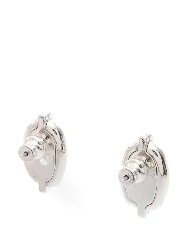 Hermès Tone And Black Oval Earrings