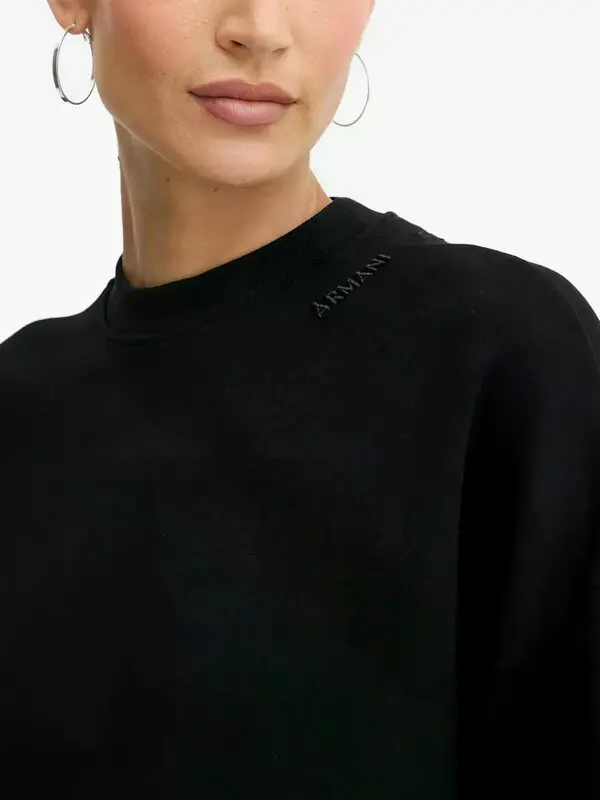 Armani Exchange Mock Neck Cropped Sweatshirt
