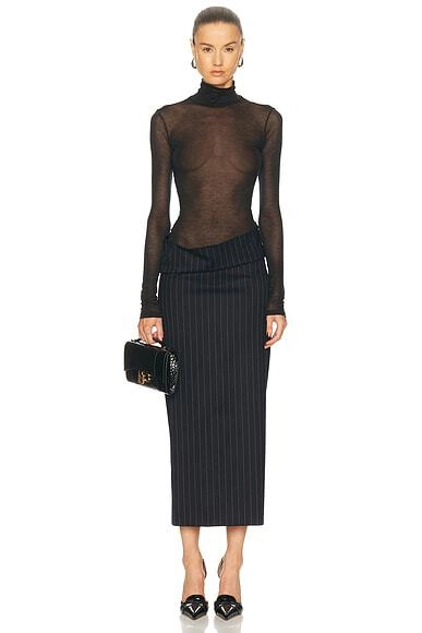 MUGLER Turtleneck Jersey Top