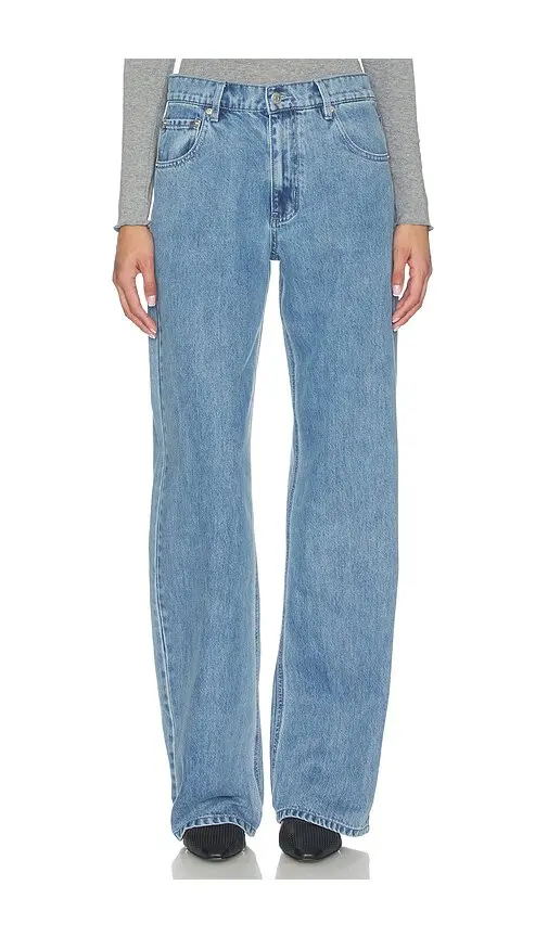 MOTHER OF ALL Hedi Low Waist Wide Leg Jeans - Blue