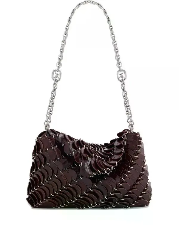 Rabanne Embossed Crocodile Shoulder Bag With Chain Strap