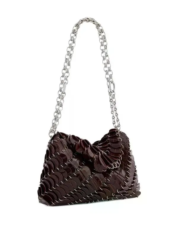 Rabanne Embossed Crocodile Shoulder Bag With Chain Strap
