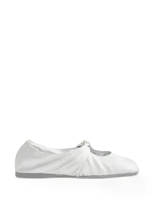 Loewe Leather Ballerina Flats - Silver