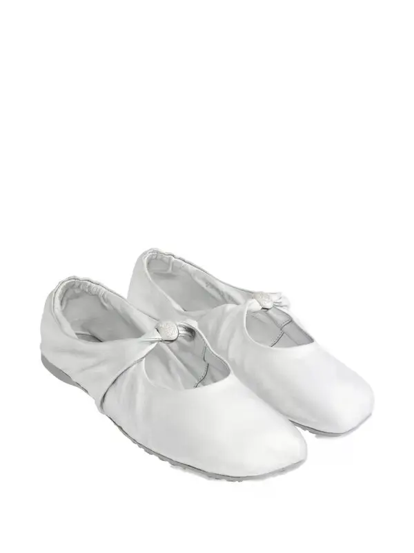 Loewe Leather Ballerina Flats - Silver