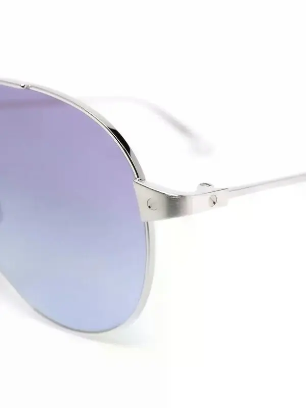 Cartier Toned Metal Aviator Sunglasses
