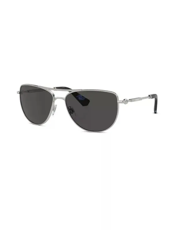 Burberry Tone Metal Aviator Sunglasses - Silver