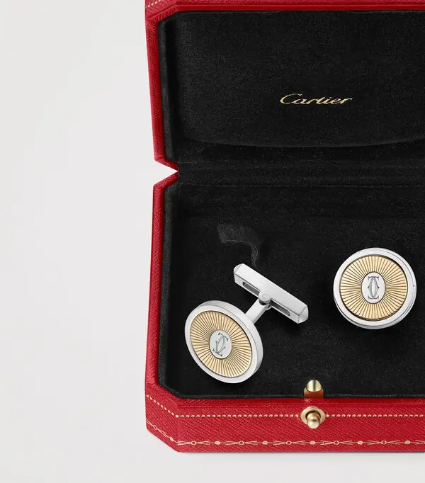 Cartier Sterling And Yellow Gold Double C De Cufflinks