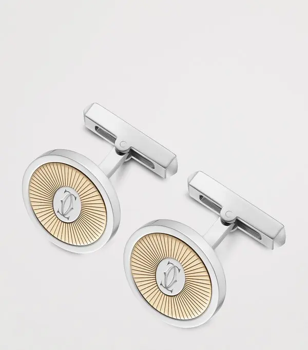 Cartier Sterling And Yellow Gold Double C De Cufflinks