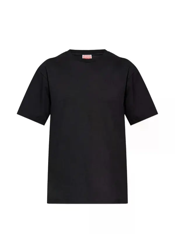 Kenzo Floral Logo Print Cotton T-shirt - Black