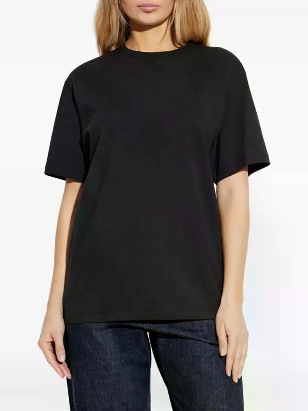 Kenzo Floral Logo Print Cotton T-shirt - Black