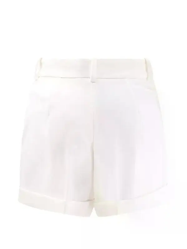 Elisabetta Franchi Belt Logo Button Shorts - Neutrals