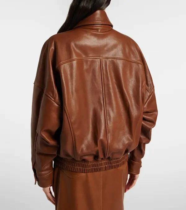 Nour Hammour Runa Leather Bomber Jacket