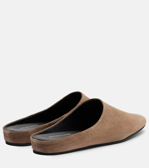 Veronica Beard Narcisa Suede Mules Bark