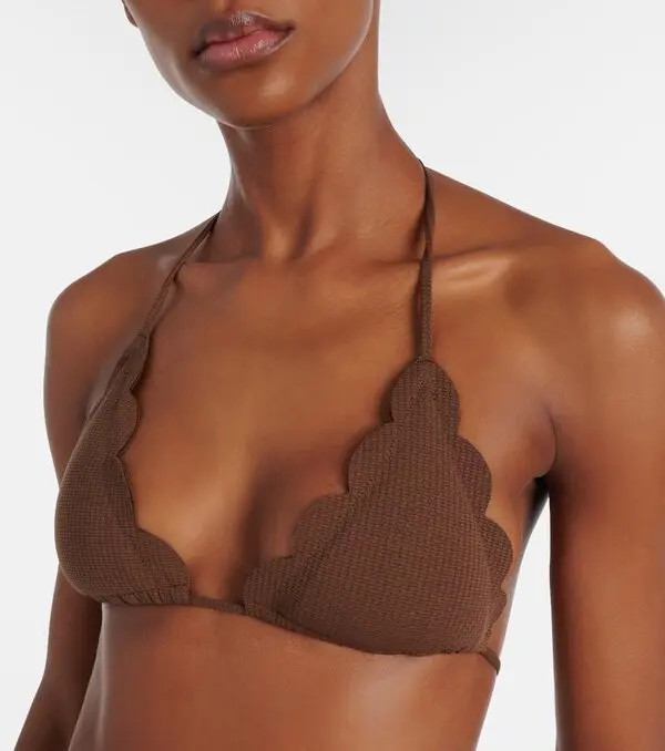 Marysia Broadway Scalloped Bikini Top - Brown
