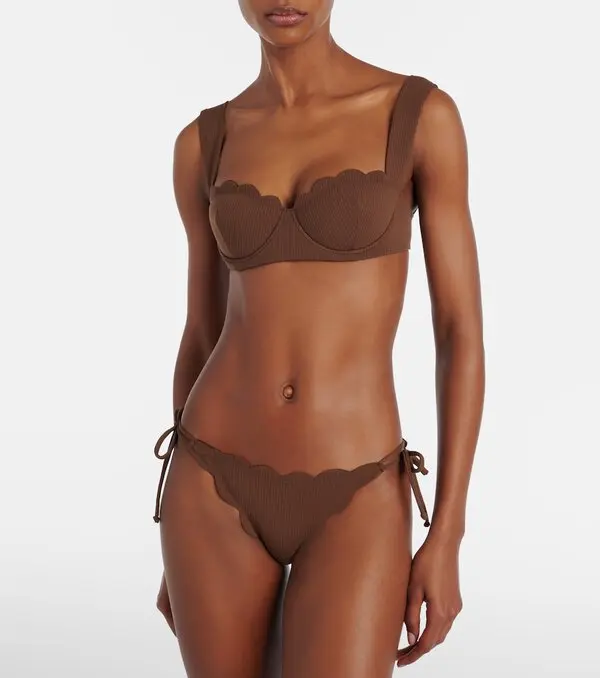 Marysia North Scalloped Bikini Top - Brown