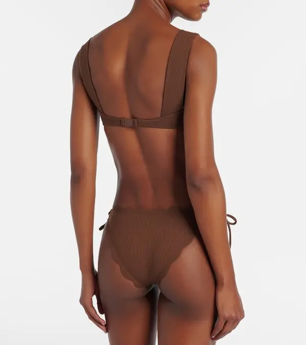Marysia North Scalloped Bikini Top - Brown