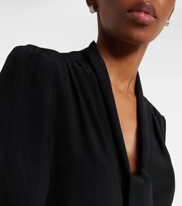 NILI LOTAN Colt Tie-neck Silk Blouse - Black