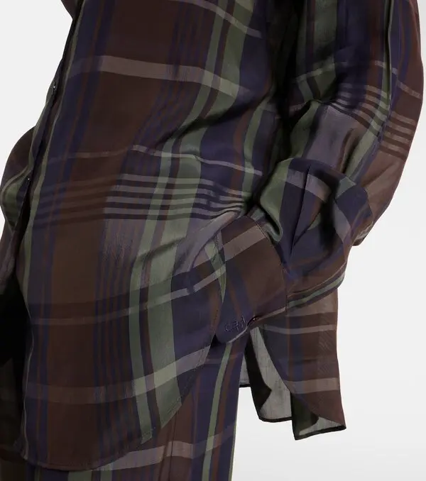 THE FRANKIE SHOP Peri Sheer Plaid Shirt