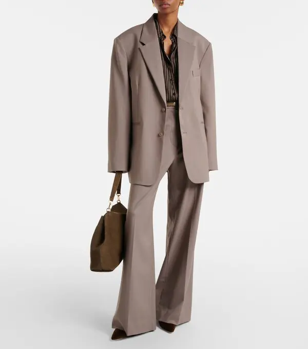 THE FRANKIE SHOP Peri Pinstripe Satin Shirt
