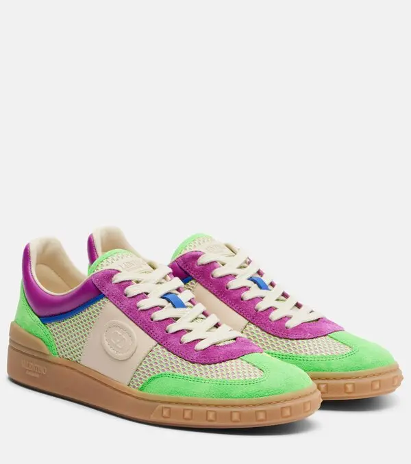 Valentino Garavani Upvillage Leather-trimmed Sneakers - Multicoloured