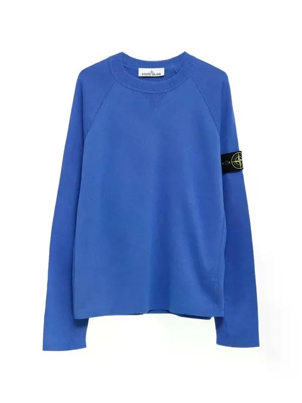 Stone Island Crewneck Patch Sweatshirt - Blue