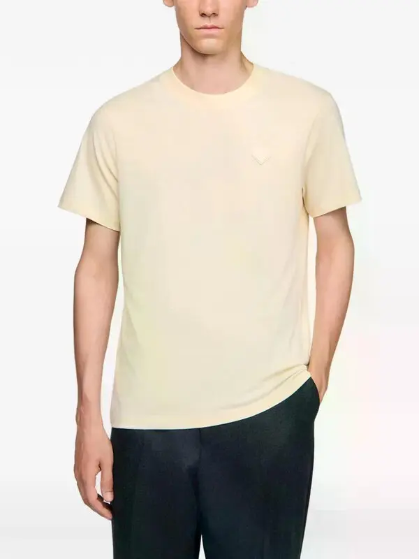 Sandro T-shirt With Heart Patch - Yellow