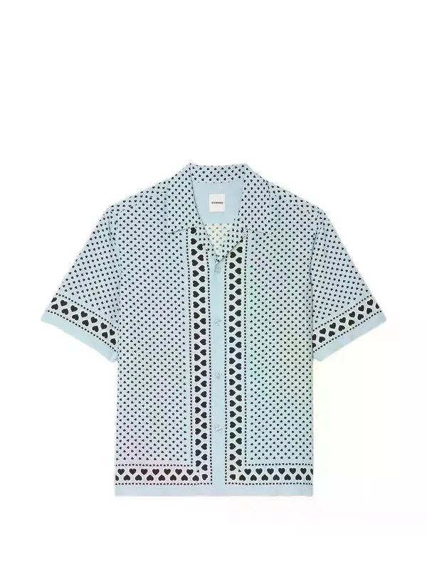 Sandro Heart Motif Flowing Shirt - Blue