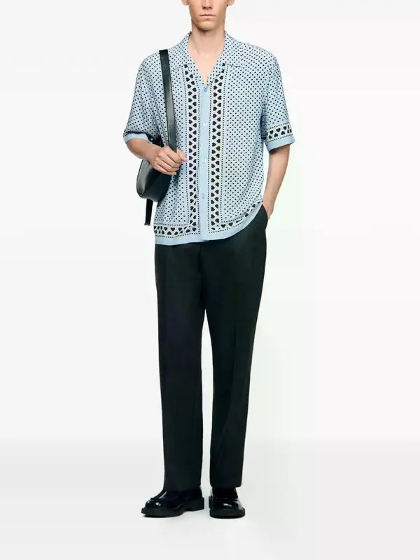Sandro Heart Motif Flowing Shirt - Blue