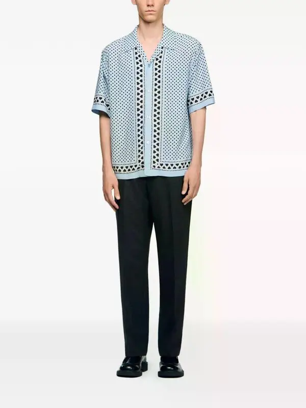 Sandro Heart Motif Flowing Shirt - Blue