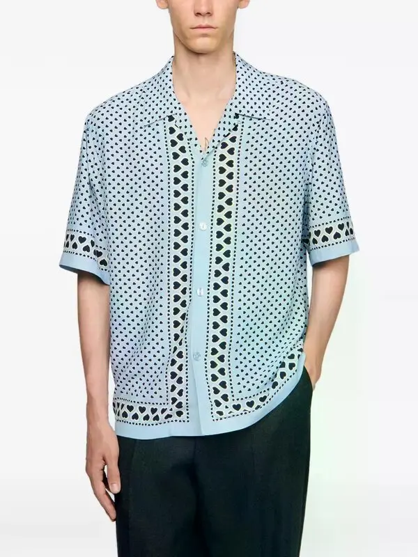Sandro Heart Motif Flowing Shirt - Blue