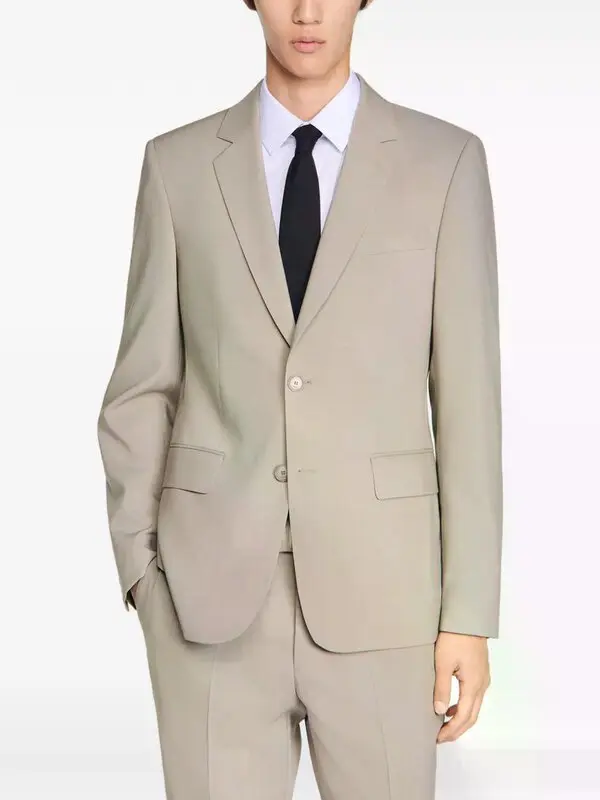 Sandro Wool Suit Jacket - Neutrals