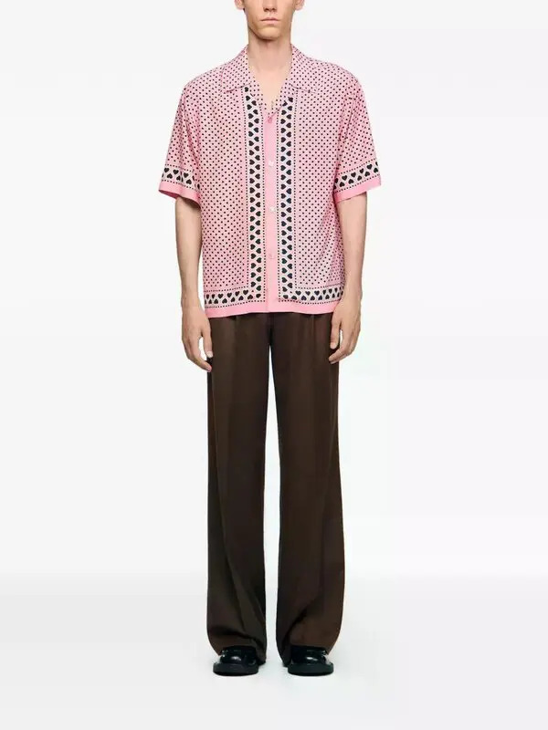 Sandro Heart Motif Flowing Shirt - Pink