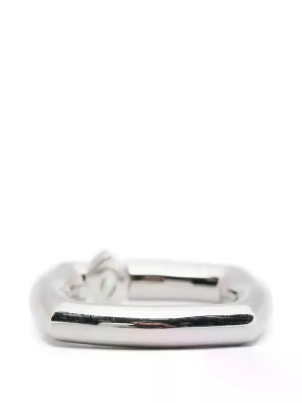 Tom Wood Sterling Frame Slim Ring With White Rhodium Plating - Silver