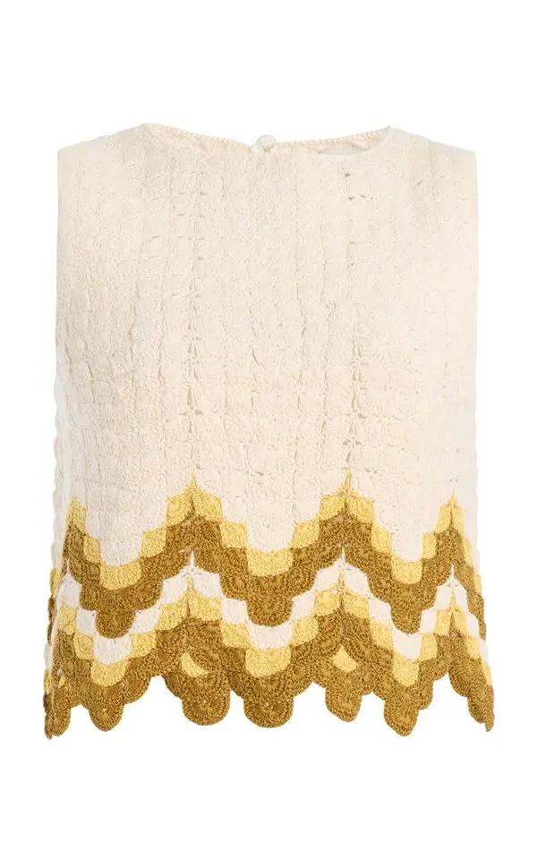 Escvdo Suspiro' Crochet Cotton Top - Multi