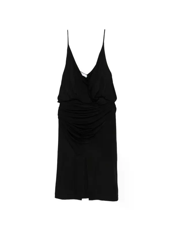 IRO PARIS Helia V-neck Split Midi Dress - Black