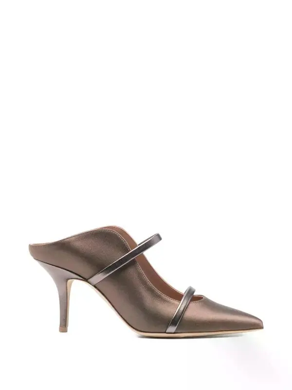 MALONE SOULIERS Double-strap Pointed-toe Stiletto Mules - Brown