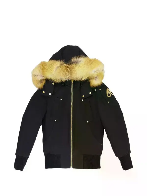 Moose Knuckles Faux-fur-trim Bomber Jacket - Black