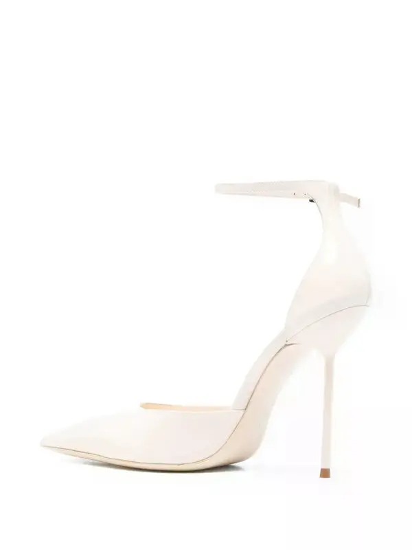 Paris Texas Ivory Pointed Toe Ankle Strap Pumps